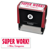 Encouraging "SUPER WORK!" Marking Rubber Stamp | Zazzle