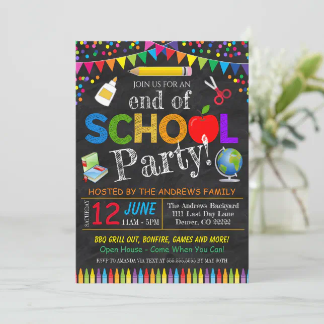 End of School Party Invitation | Zazzle