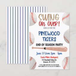 End of Season Baseball Party Invitation | Zazzle