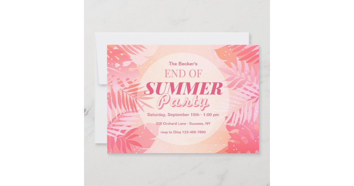 End of Summer Party Invitation | Zazzle