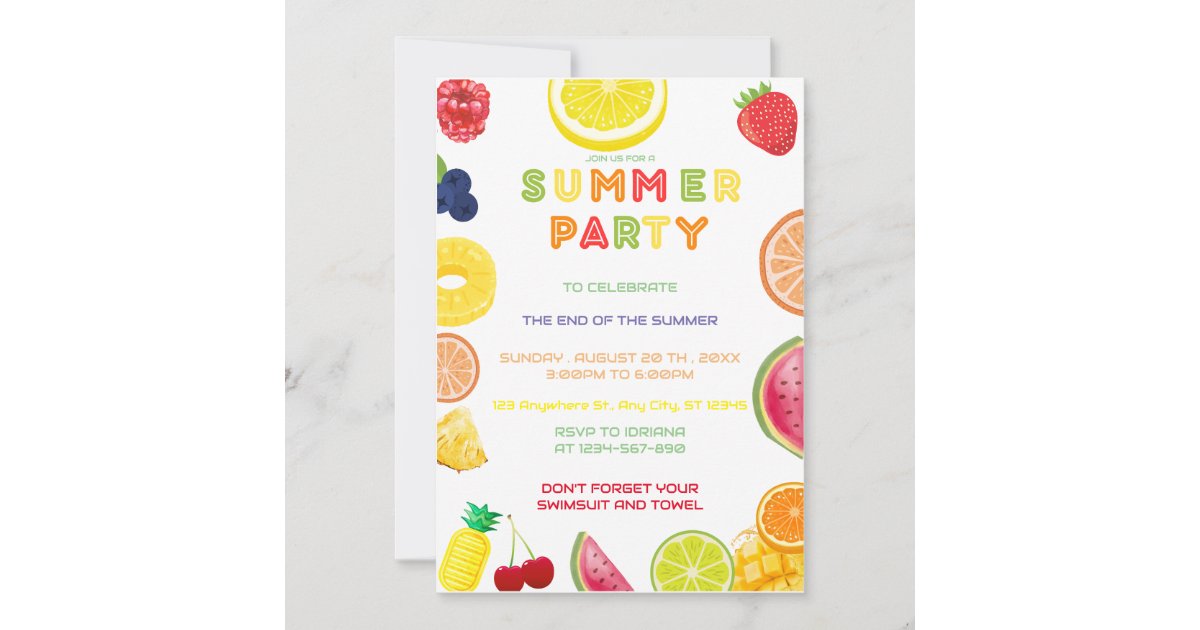 End of Summer Party Invitation | Zazzle