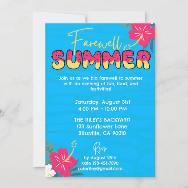 End of Summer Party Invitation | Zazzle