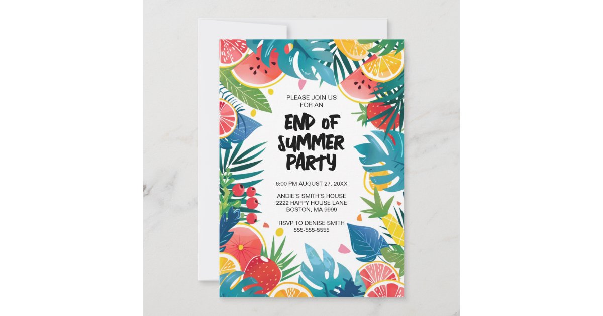 End of Summer Party Invitation | Zazzle