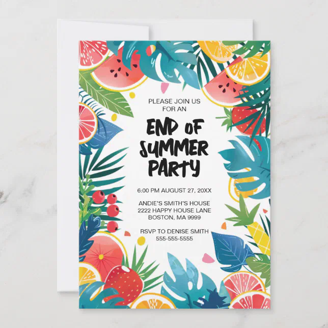 End of Summer Party Invitation | Zazzle