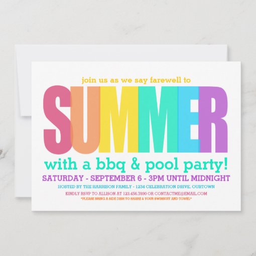 End of Summer Party Invitation | Zazzle