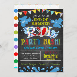 End of Summer Pool Party Invitation | Zazzle