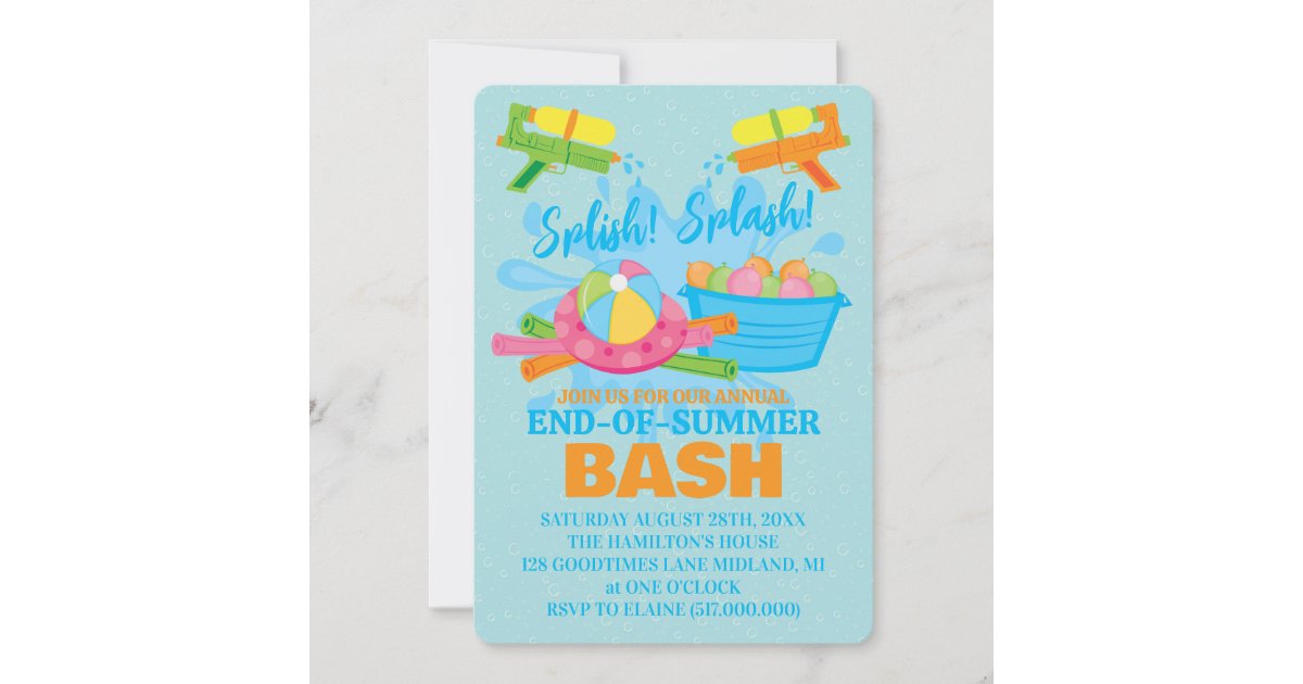 End-Of-Summer Pool Party Invitations | Zazzle