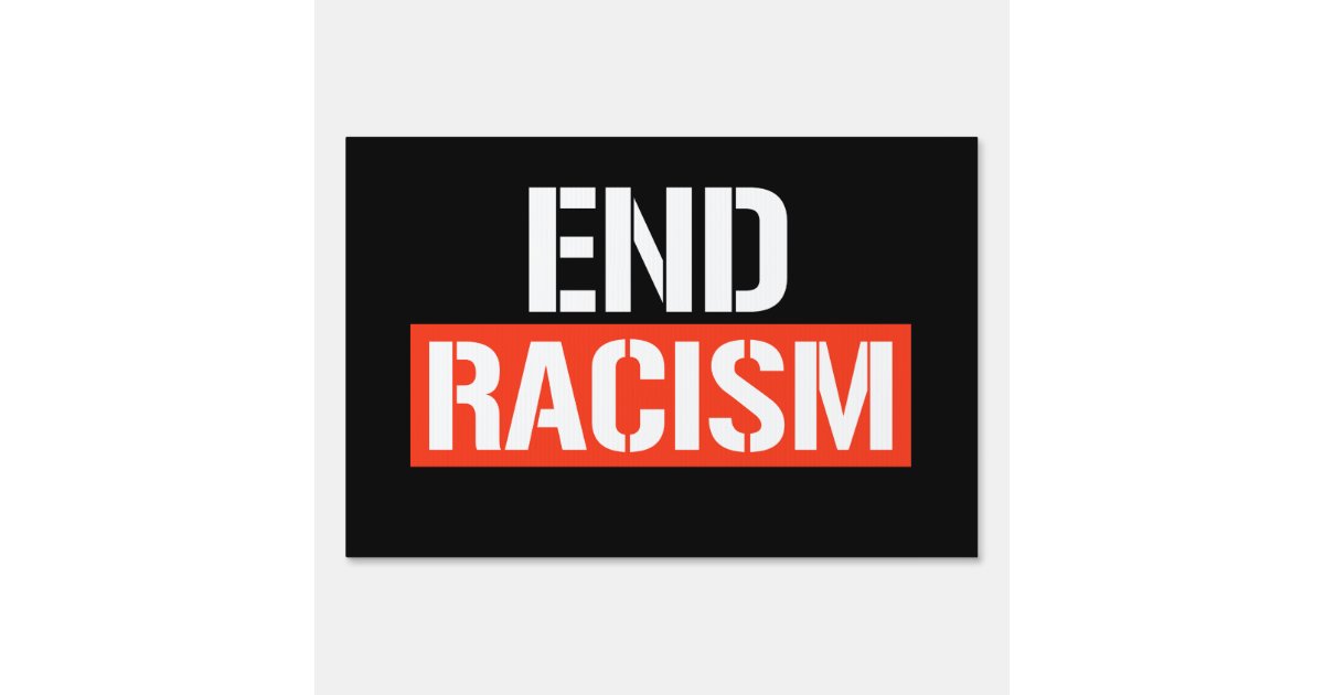 End Racism Classic Round Sticker Sign | Zazzle