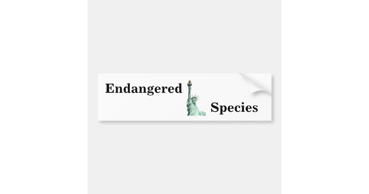 Endangered Species Bumper Sticker | Zazzle