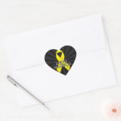 Endo Warrior Endometriosis Awareness Yellow Ribbon Heart Sticker | Zazzle