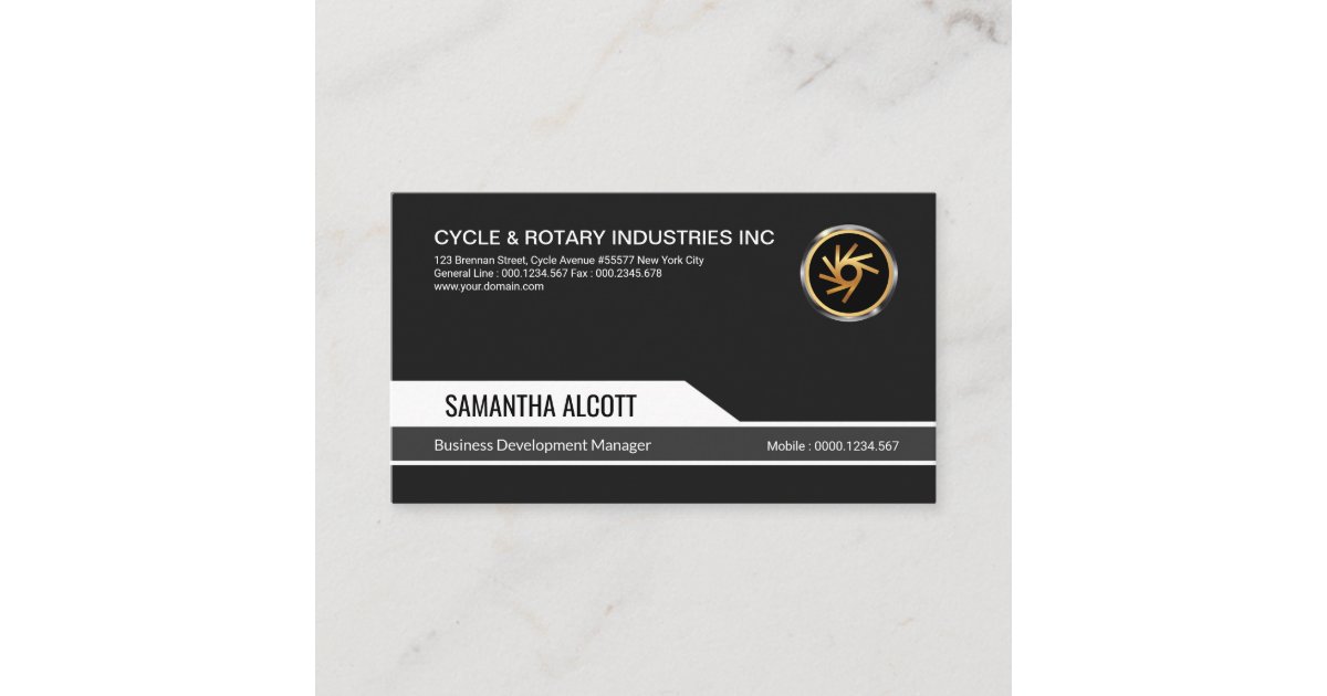 Energetic Dynamic Black Modern Development Manager Business Card | Zazzle