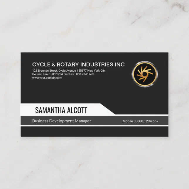 Energetic Dynamic Black Modern Development Manager Business Card | Zazzle