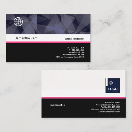 Energetic Grey Global Database Admin Business Card | Zazzle