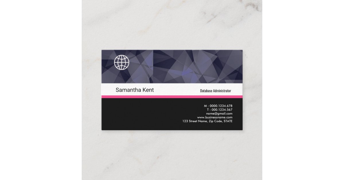 Energetic Grey Global Database Admin Business Card | Zazzle