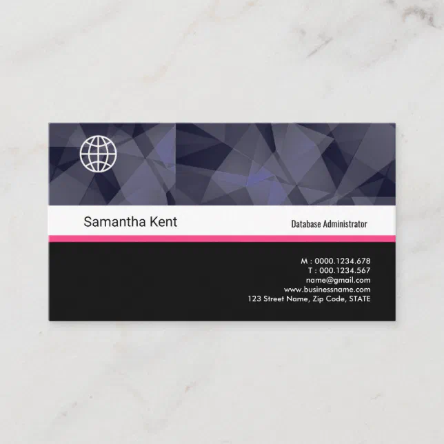 Energetic Grey Global Database Admin Business Card | Zazzle