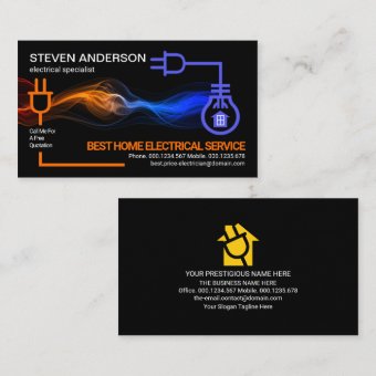 Energizing Lightning Power Electrical Circuit Business Card | Zazzle