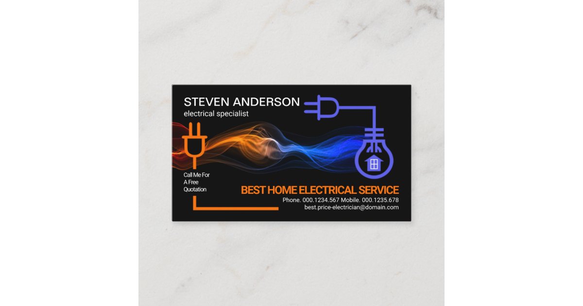Energizing Lightning Power Electrical Circuit Business Card | Zazzle