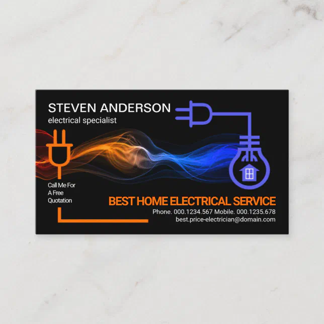 Energizing Lightning Power Electrical Circuit Business Card | Zazzle