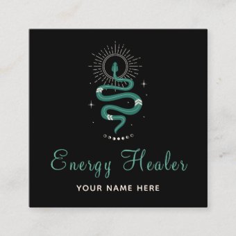 Energy Healer Mystic Snake Psychic Fortune Teller Square Business Card ...