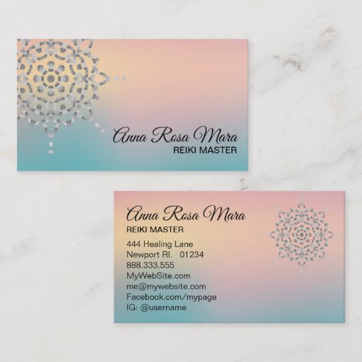 Energy Healer Yoga Massage Meditation Reiki Business Card | Zazzle