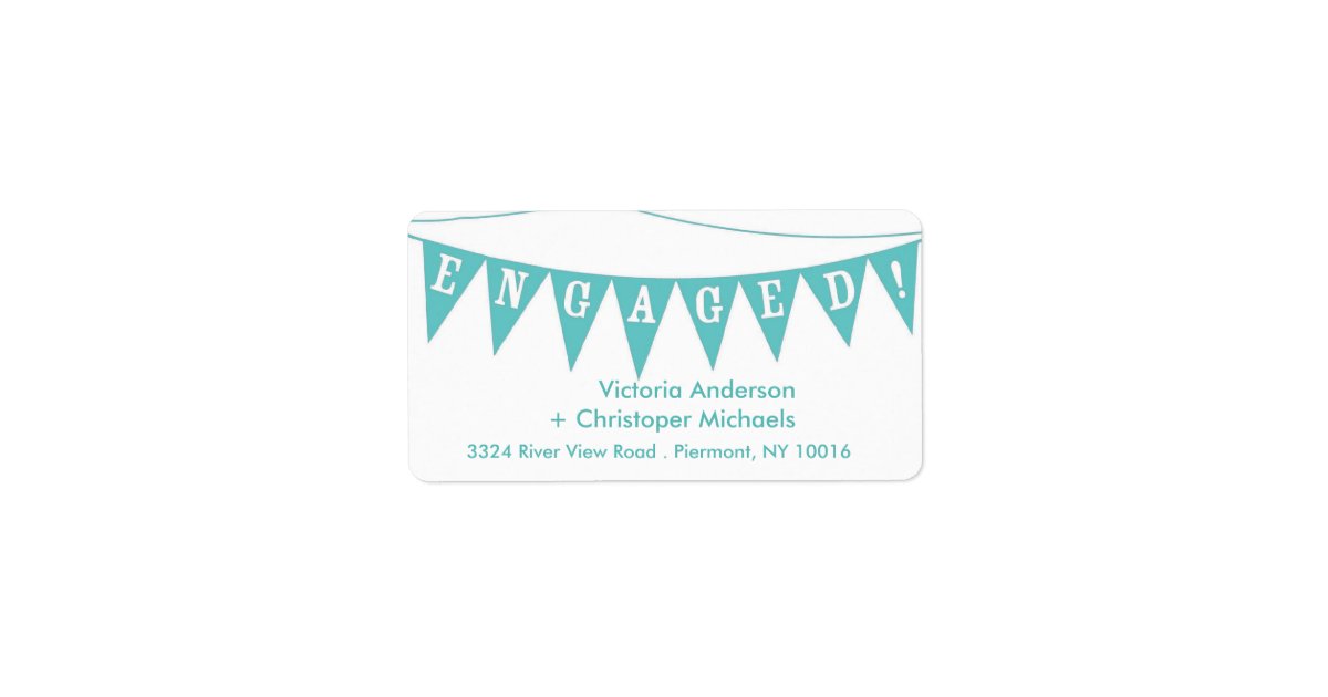 Engaged Banner Return Address Labels. Label | Zazzle