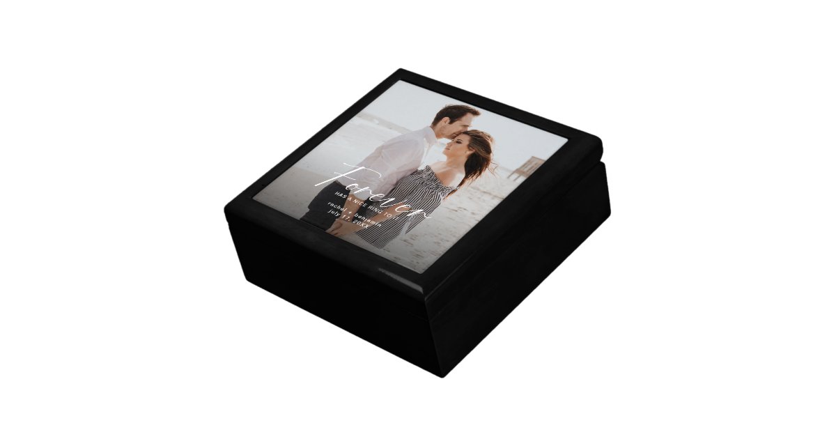 Engaged Forever Has a Nice Ring Photo Custom Gift Box | Zazzle