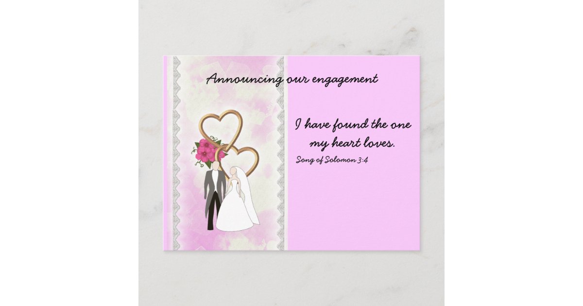 Engagement Announcement with Bible Verse | Zazzle.com