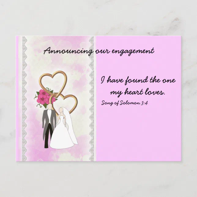 Engagement Announcement with Bible Verse | Zazzle