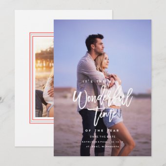 Engagement Christmas Card, Save the Date Christmas Holiday Card | Zazzle