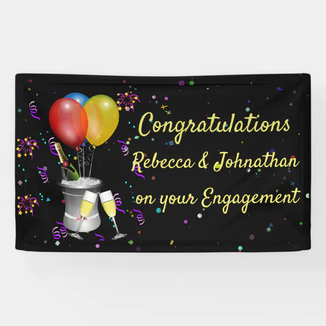 Engagement Congratulations Party Banner | Zazzle