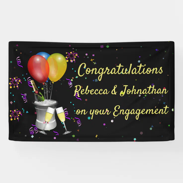 Engagement Congratulations Party Banner | Zazzle