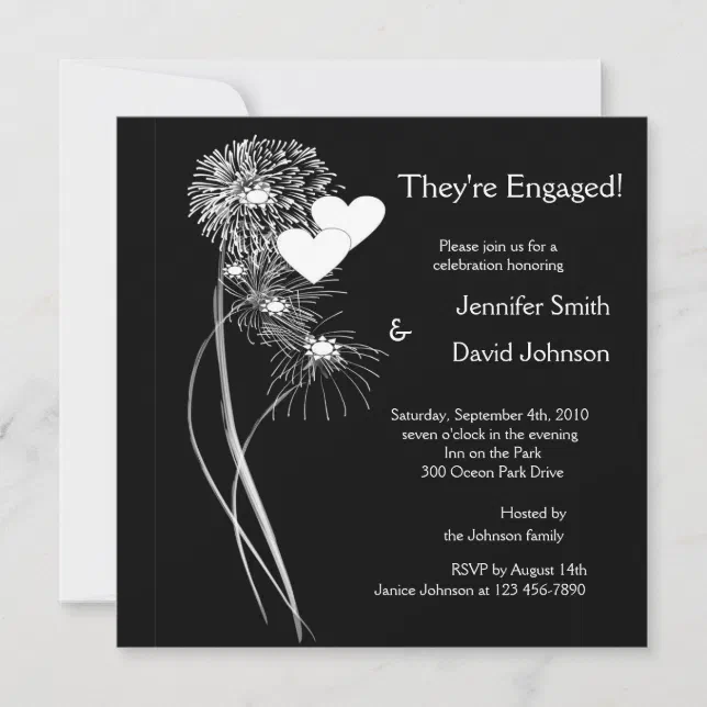 Engagement Fireworks Invitation | Zazzle