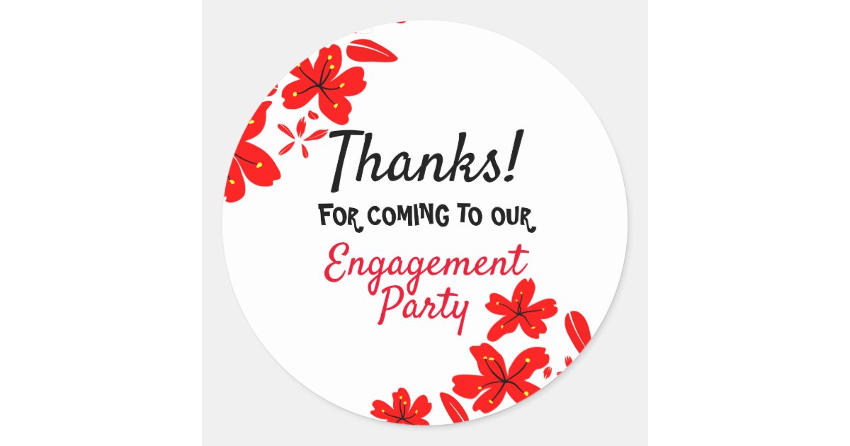 Engagement party classic round sticker | Zazzle