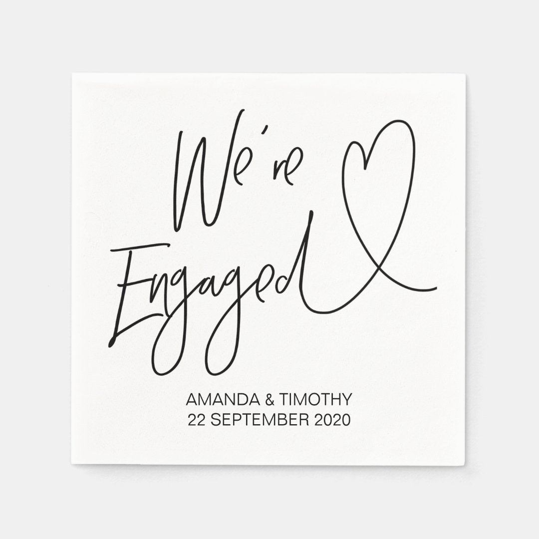 Engagement Party Decor Custom Engagement Napkins | Zazzle