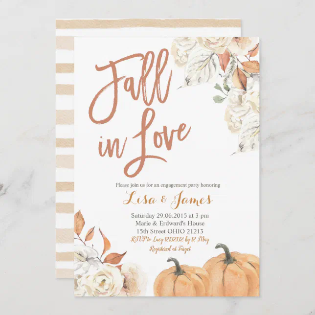 Engagement party Fall in Love engagement Invitation | Zazzle