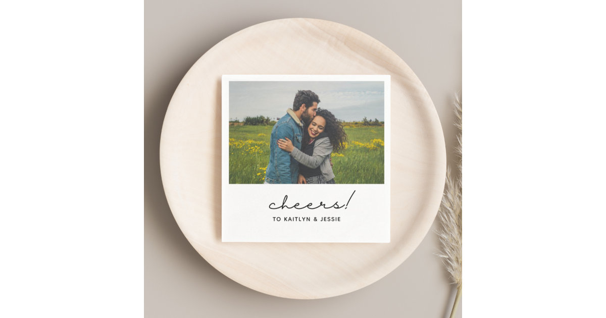 Engagement Party Napkins Custom Photo Napkins | Zazzle