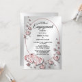 Engagement Party Pink Peach Shiny Hearts Geometric Invitation | Zazzle