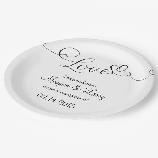 Engagement Party Plates - Love Script | Zazzle