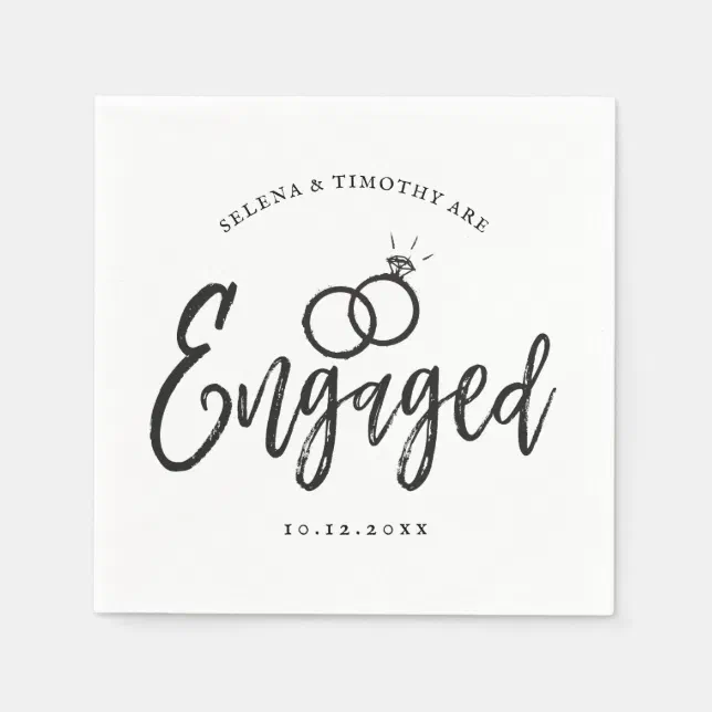 Engagement Party Script Lettering Napkins | Zazzle