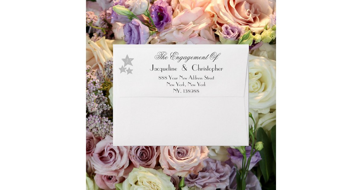 Engagement Party simple elegant white invitation Envelope | Zazzle