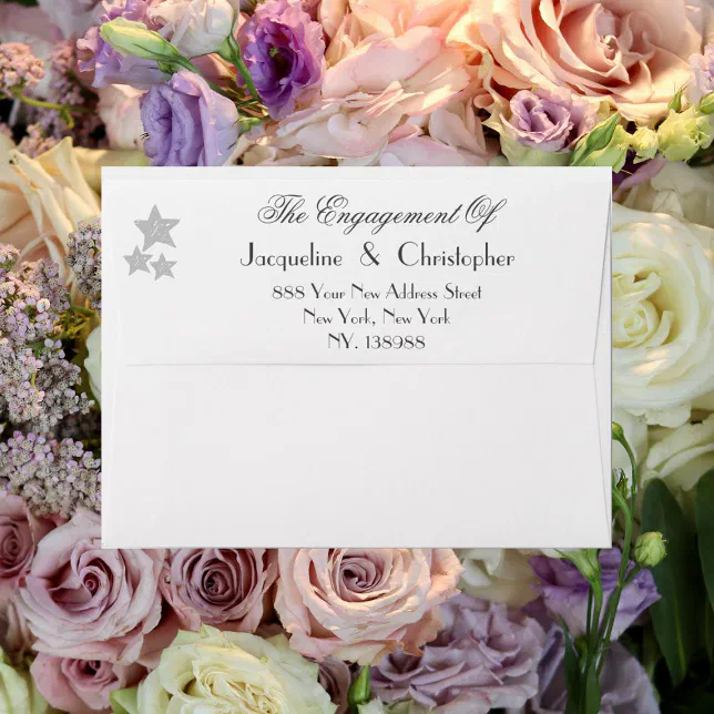 Engagement Party simple elegant white invitation Envelope | Zazzle