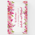 Engagement Party Welcome Pink Rose Berry Floral Banner | Zazzle