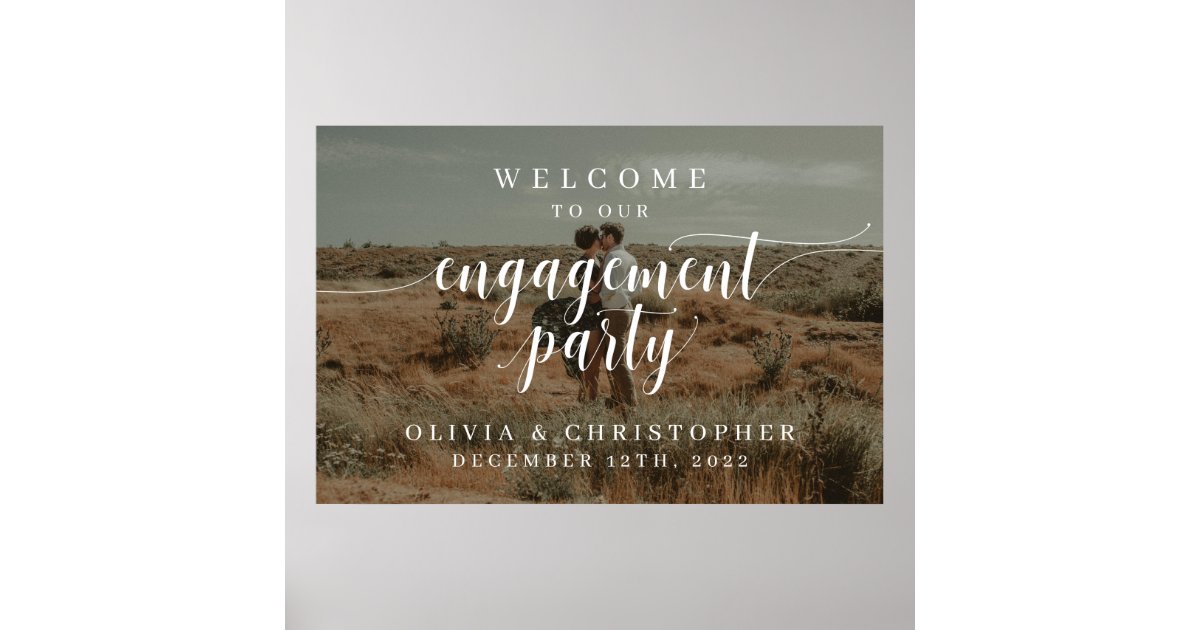 Engagement Party Welcome Poster With Photo | Zazzle