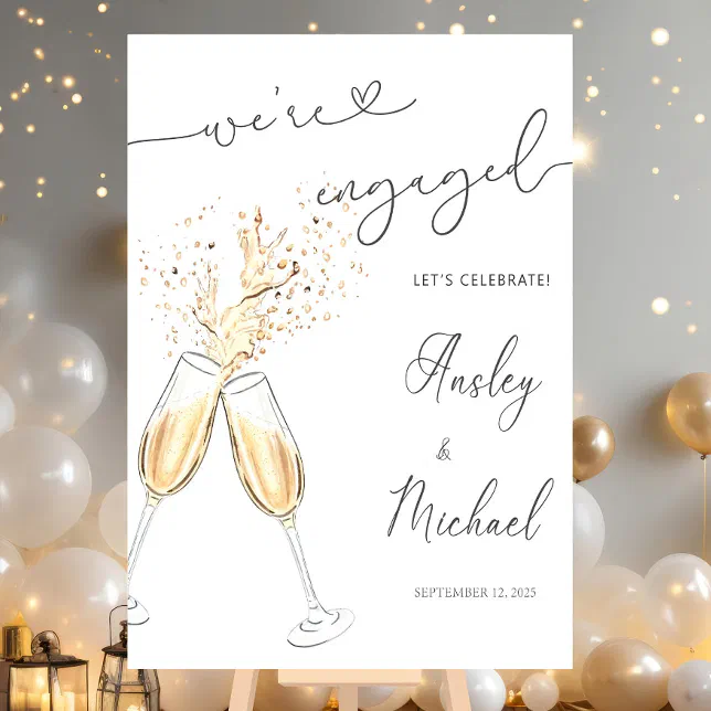 Engagement Party Welcome Sign We're Engaged Welcom | Zazzle