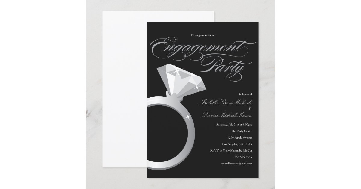 Engagement Ring | Engagement Party Invitation | Zazzle