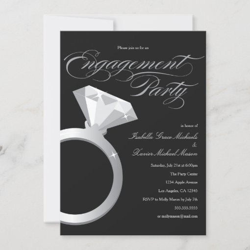 Engagement Ring | Engagement Party Invitation | Zazzle