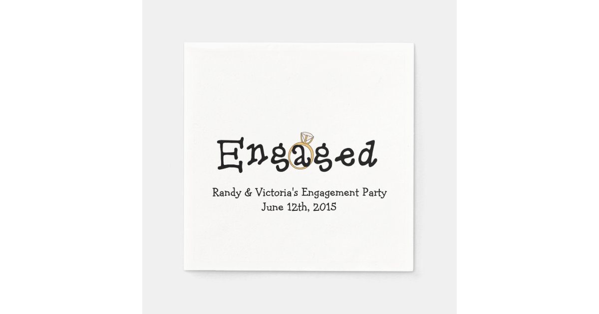 Engagement Ring Engagement Party Paper Napkins | Zazzle