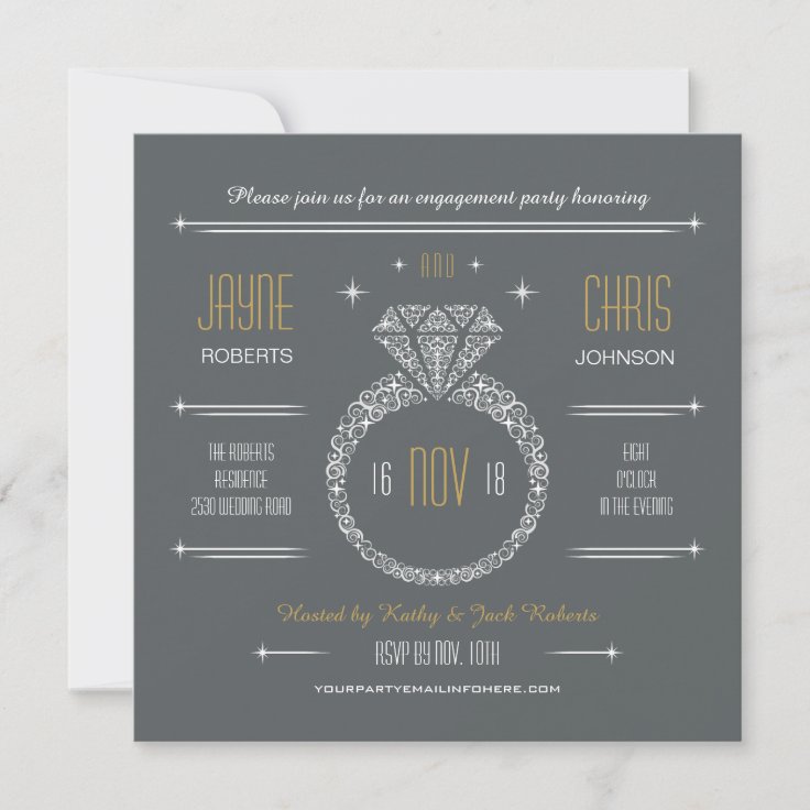 Engagement Ring Party Invitation | Zazzle