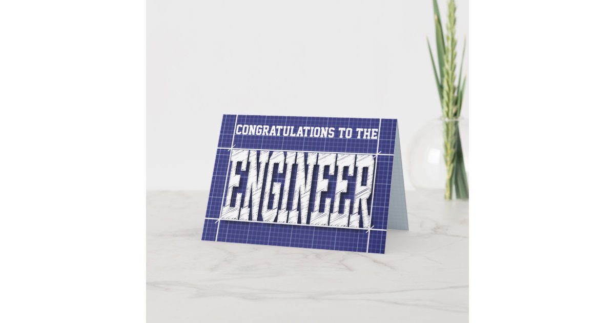 Engineer Blue Print Generic Card | Zazzle