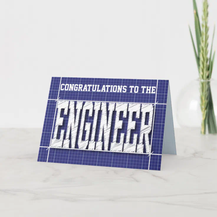 Engineer Blue Print Generic Card | Zazzle